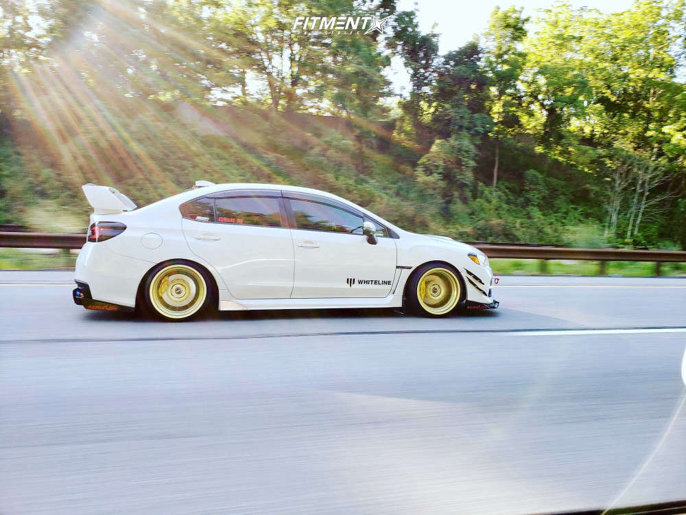 2016 Subaru WRX STI Base with 18x9.5 Cosmis Racing XT-206R and Kumho 215x35 on Air Suspension ...