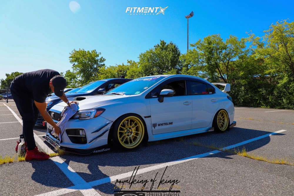 2016 Subaru WRX STI Base with 18x9.5 Cosmis Racing XT-206R and Kumho 215x35 on Air Suspension ...