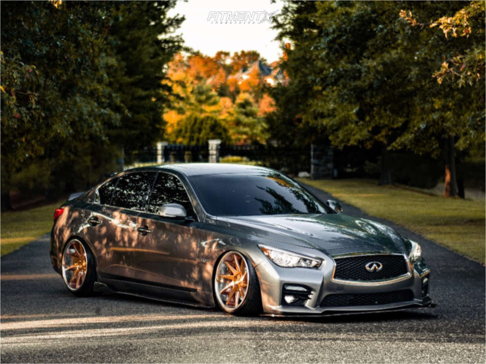 2016 INFINITI Q50 Red Sport with 19x11 Avant Garde F421 and Falken ...