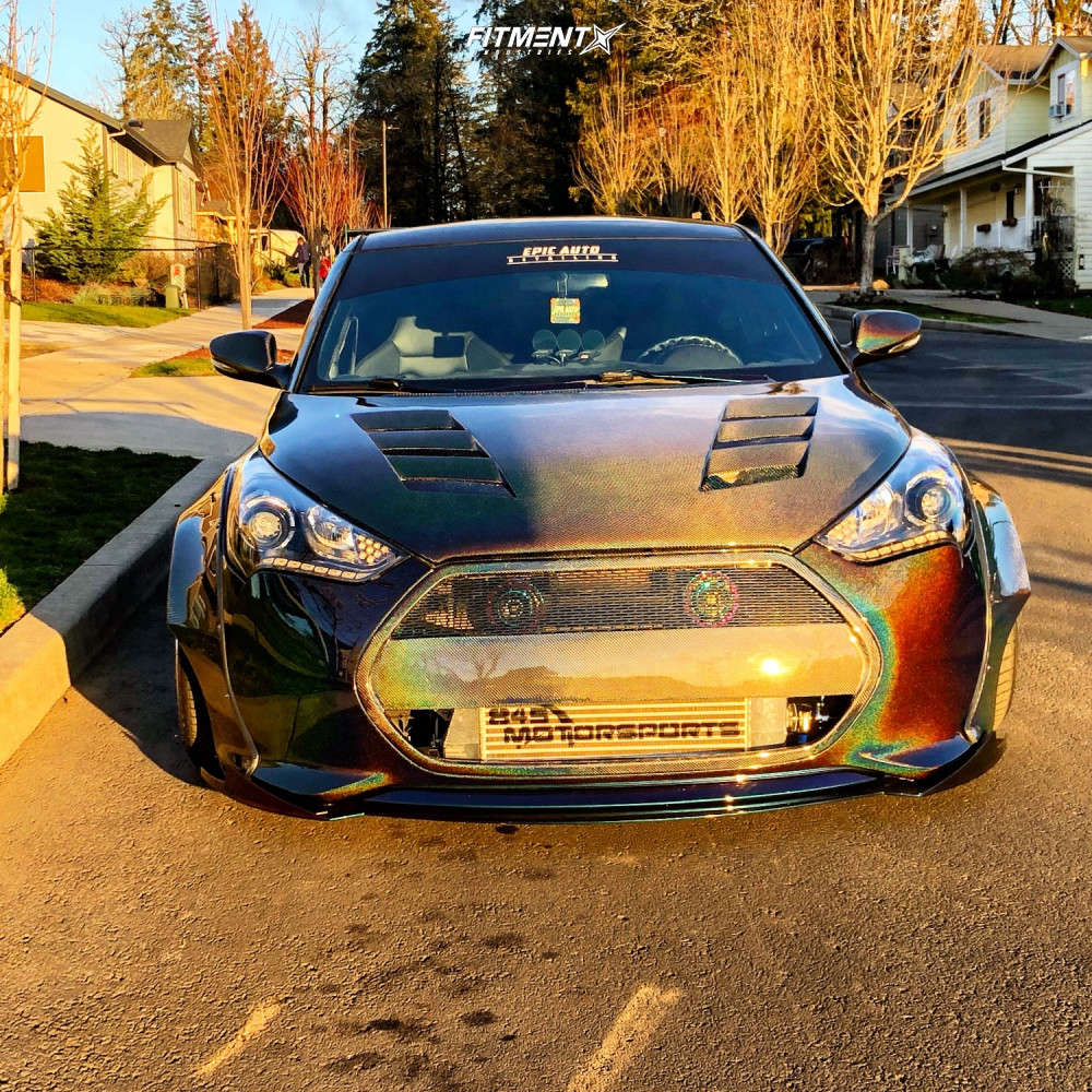 2015 Hyundai Veloster Turbo with 18x10.5 Avant Garde AGL-47 Flat Face ...