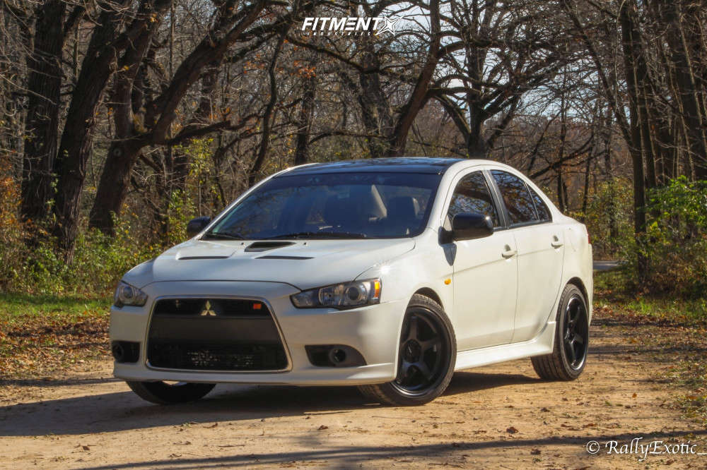 2012 Mitsubishi Lancer Ralliart with 18x8.5 AVID1 AV28 and Firestone 225x45 on Stock Suspension ...
