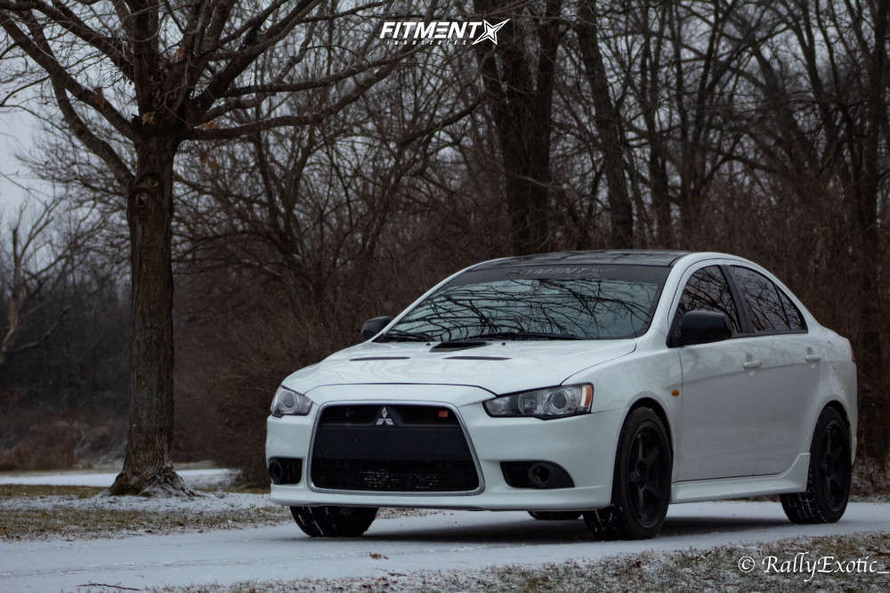 2012 Mitsubishi Lancer Ralliart with 18x8.5 AVID1 AV28 and Firestone 225x45 on Stock Suspension ...