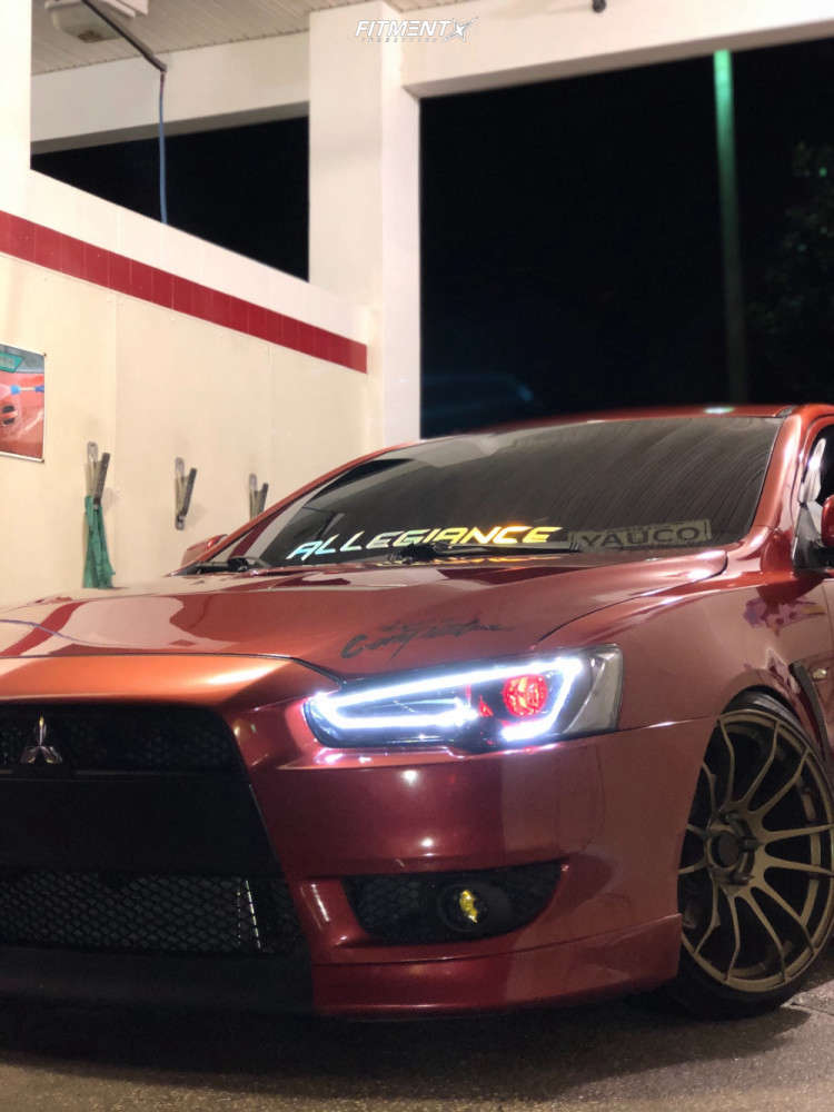 2011 Mitsubishi Lancer GTS with 18x9.5 AVID1 AV20 and Atlas 215x40 on ...