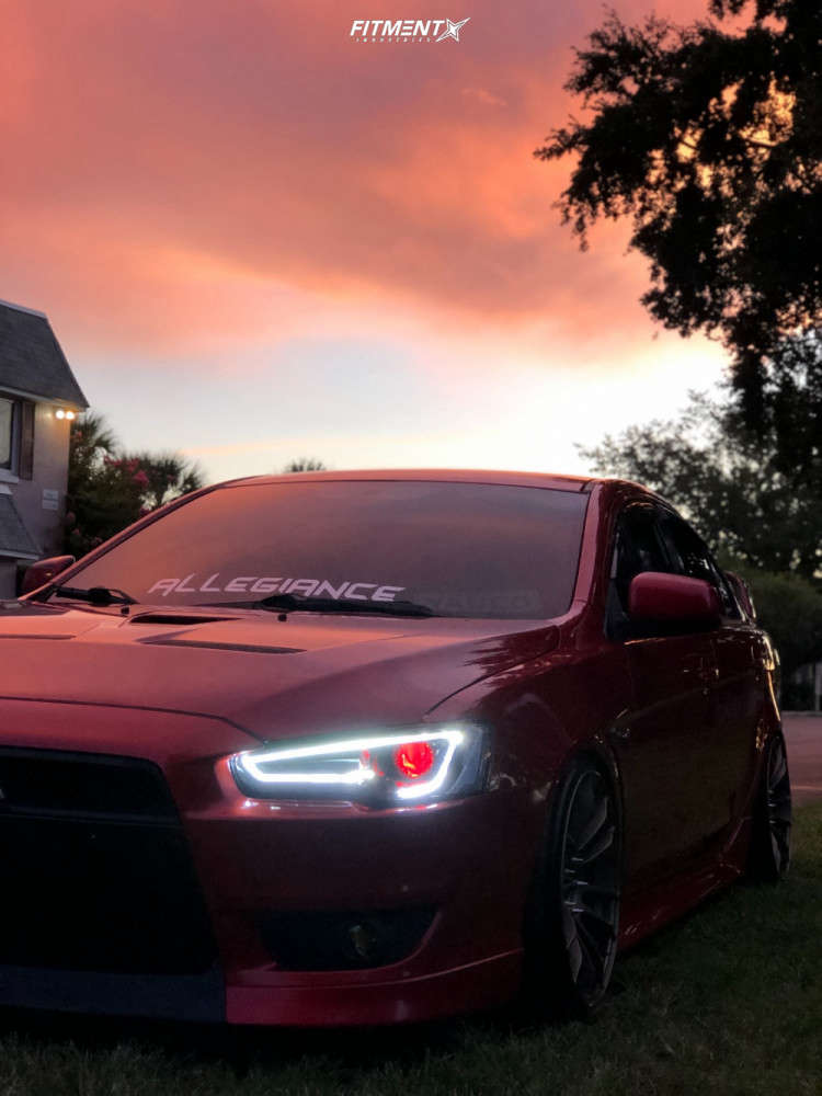 2011 Mitsubishi Lancer GTS with 18x9.5 AVID1 AV20 and Atlas 215x40 on ...