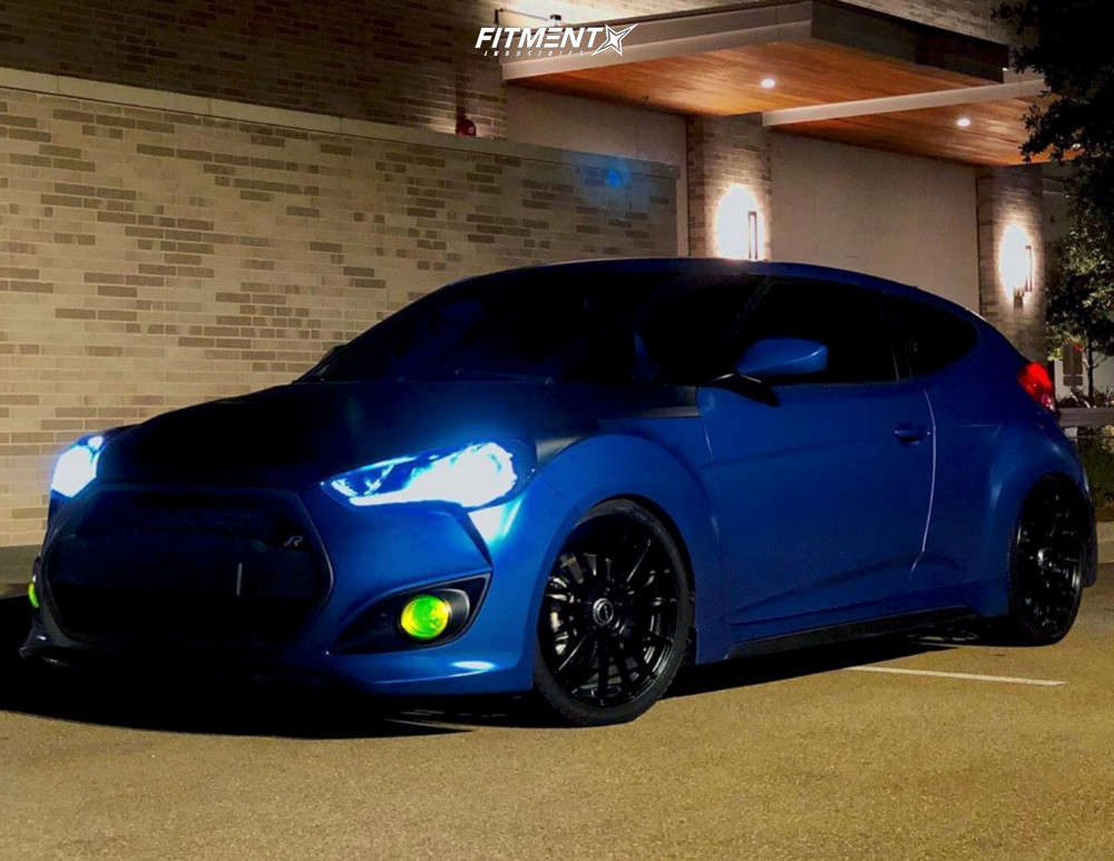 2016 Hyundai Veloster Rally Edition with 18x9.5 Volk 57xv and Delinte ...