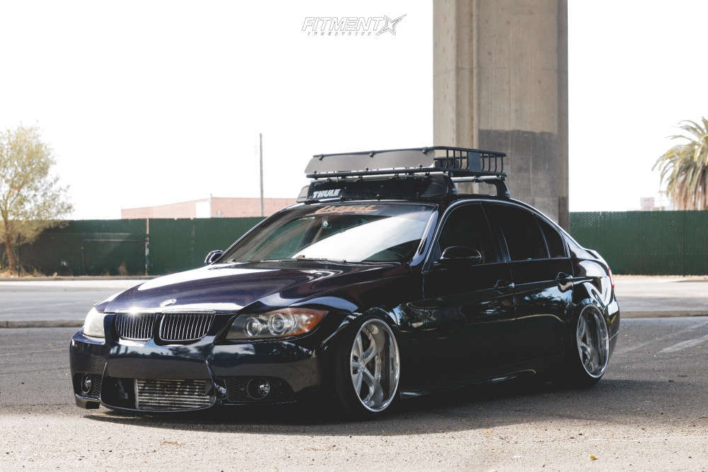 2008 BMW 335i Base with 18x10.5 Work VS KF and Dcenti 215x35 on Air ...