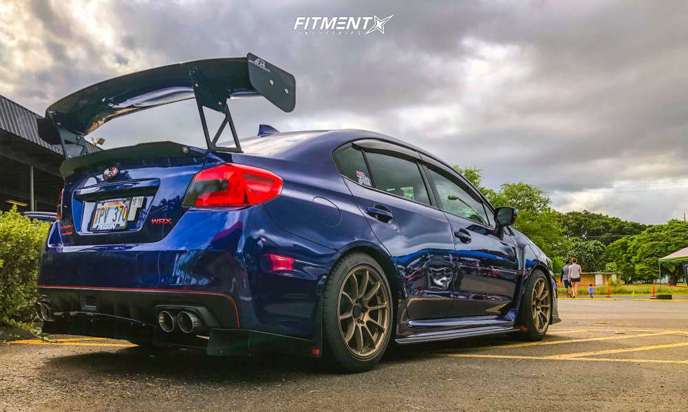 2016 Subaru WRX Base with 17x9 AVID1 AV27 and Dunlop 235x45 on Lowering ...