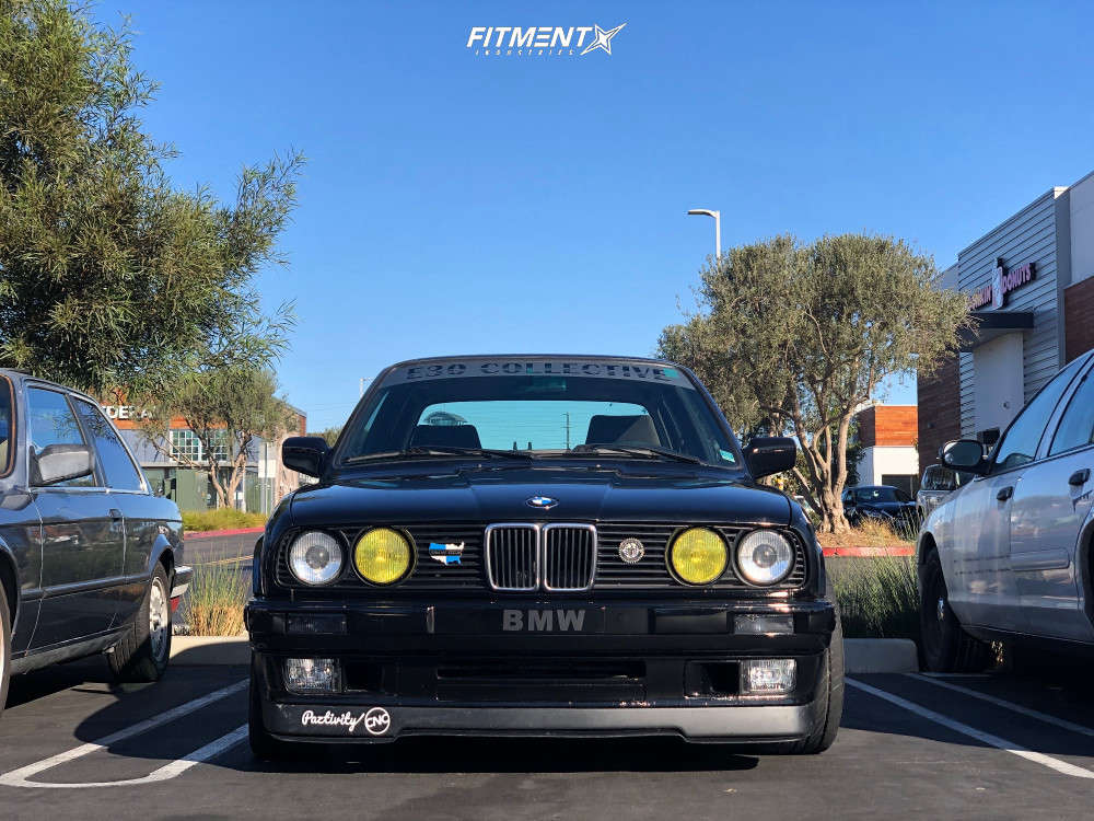 1991 BMW 325i Base with 15x7 Kosei K1 and Yokohama 205x55 on Lowering ...