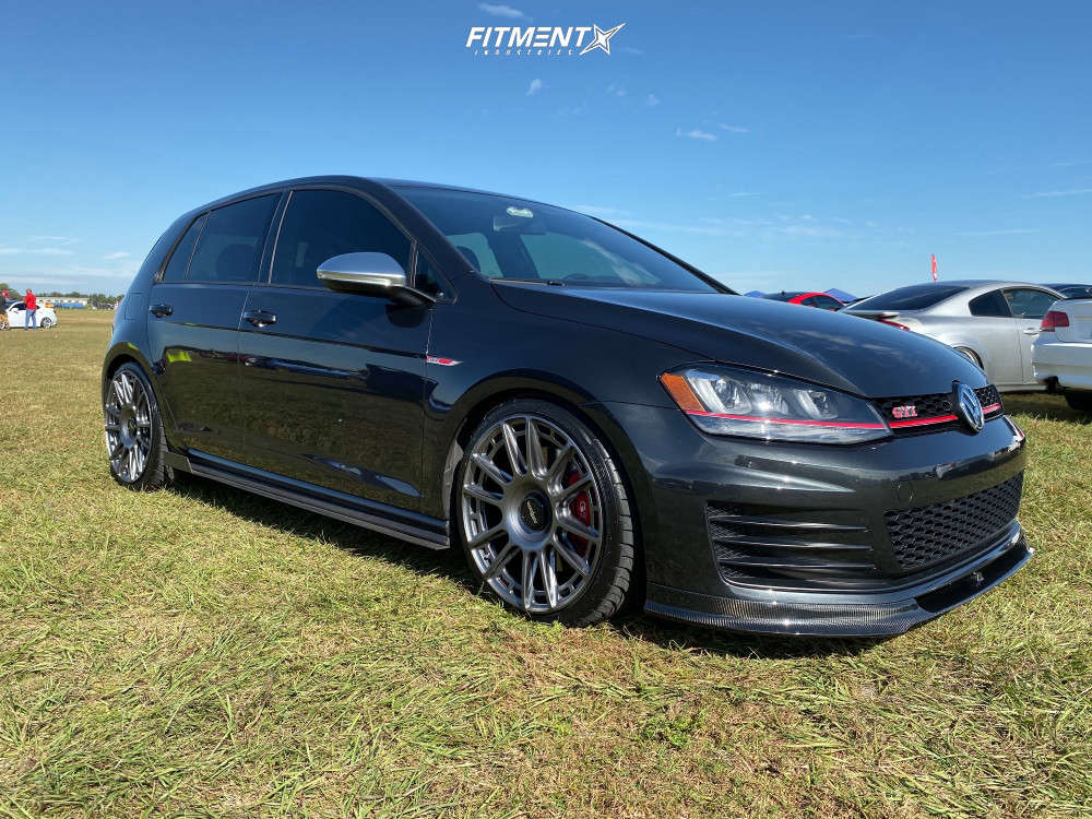 2017 Volkswagen GTI Sport with 19x8.5 Rotiform Ozr and Federal 225x35 on Lowering Springs ...