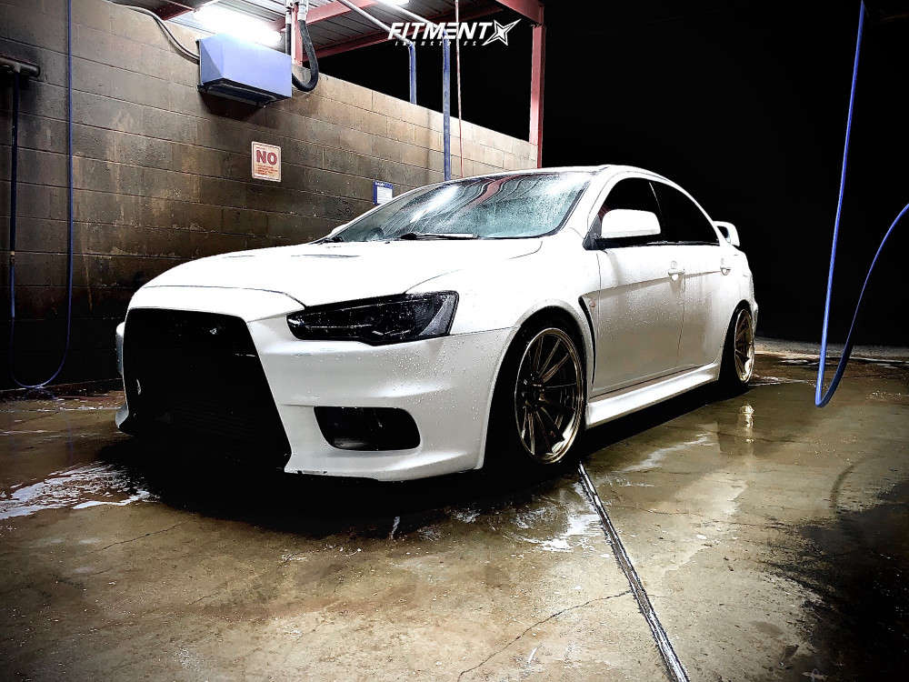 2014 Mitsubishi Lancer Evolution GSR with 18x10.5 Cosmis Racing R1 and ...