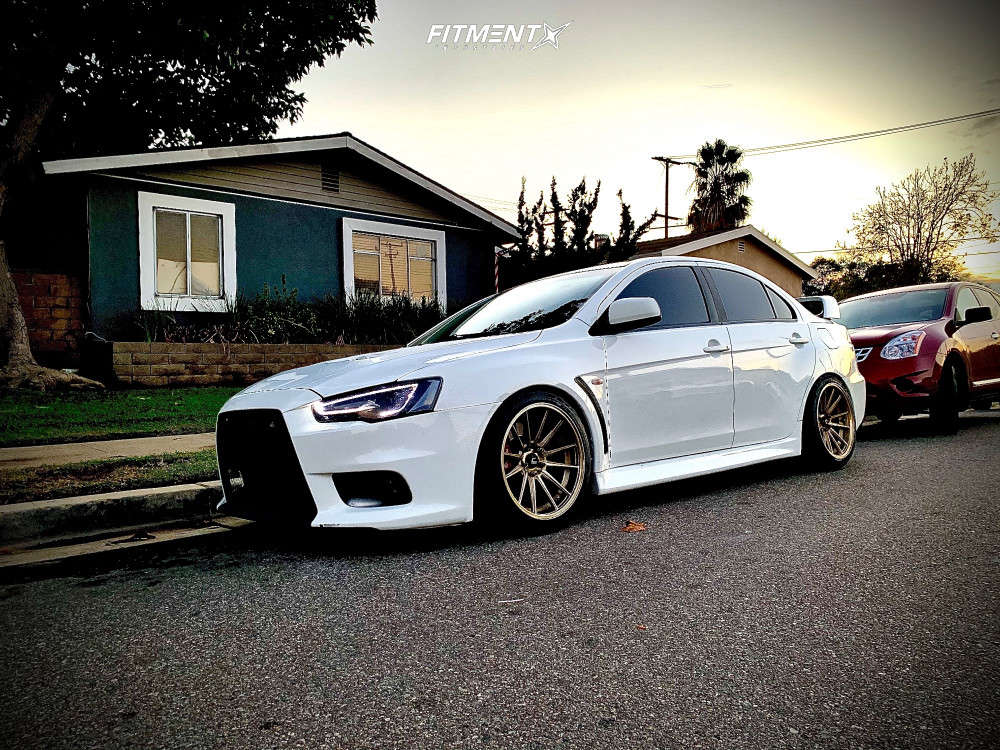 2014 Mitsubishi Lancer Evolution GSR with 18x10.5 Cosmis Racing R1 and ...