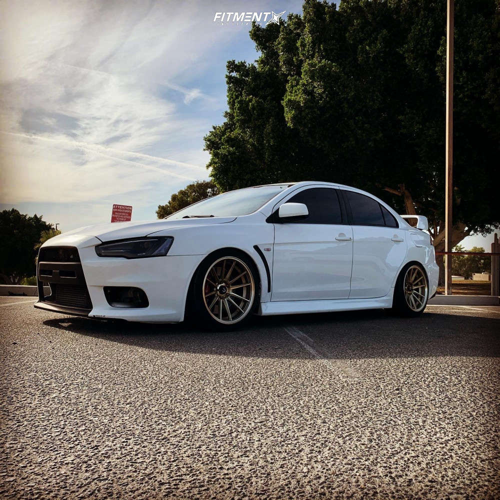 2014 Mitsubishi Lancer Evolution GSR with 18x10.5 Cosmis Racing R1 and ...