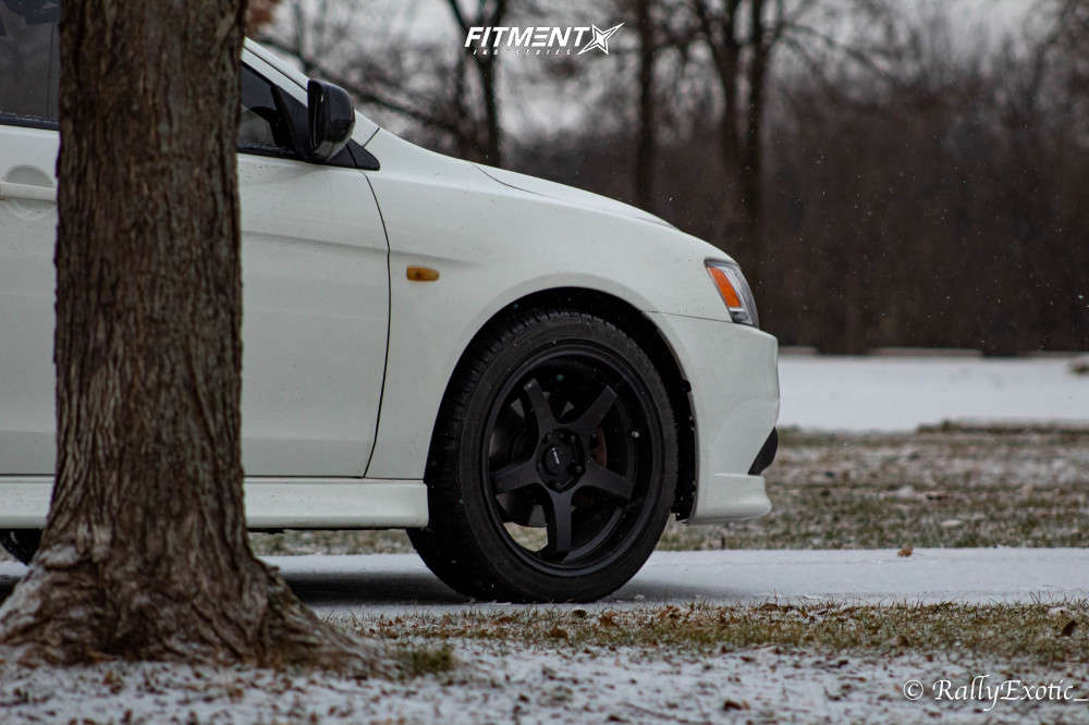 2012 Mitsubishi Lancer Ralliart with 18x8.5 AVID1 AV28 and Firestone 225x45 on Stock Suspension ...