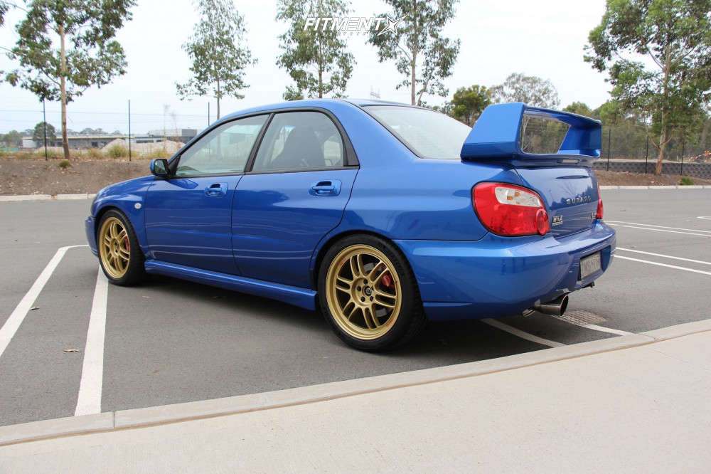 2004 Subaru Impreza WRX with 18x8 Enkei RPF1 and Michelin 235x40 on Coilovers | 880655 | Fitment ...