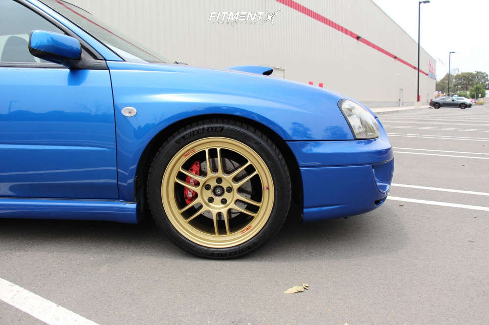 2004 Subaru Impreza WRX with 18x8 Enkei RPF1 and Michelin 235x40 on ...