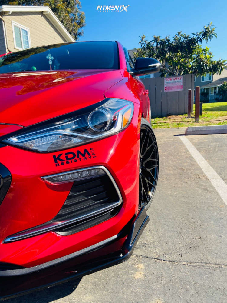 2018 Hyundai Elantra Sport with 18x8.5 Versus Racing Vs24 and Hankook 225x40 on Lowering Springs ...