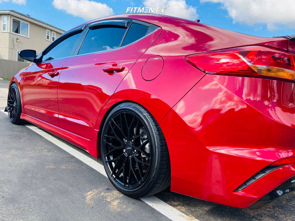 2018 Hyundai Elantra Sport with 18x8.5 Versus Racing Vs24 and Hankook 225x40 on Lowering Springs ...