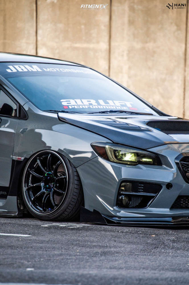 2015 Subaru WRX STI Limited with 18x10.5 Advan Racing RZII and Hankook 245x35 on Air Suspension ...