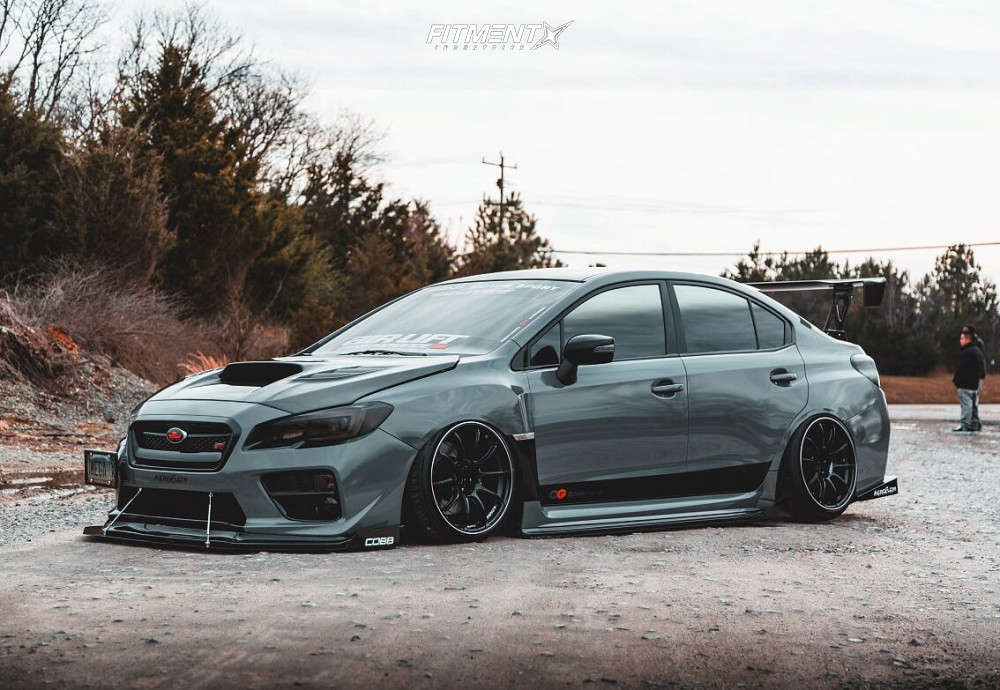 2015 Subaru WRX STI Limited with 18x10.5 Advan Racing RZII and Hankook 245x35 on Air Suspension ...