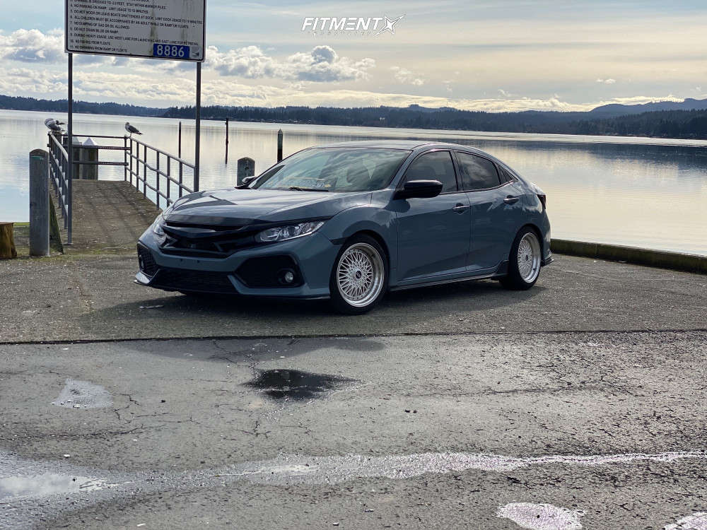 2017 Honda Civic Sport with 17x9 STR 606 and Dunlop 215x35 on Lowering ...