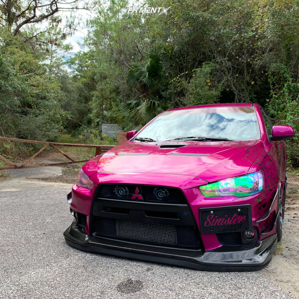 2013 Mitsubishi Lancer Evolution GSR with 18x10 WedsSport Sa-70 and ...