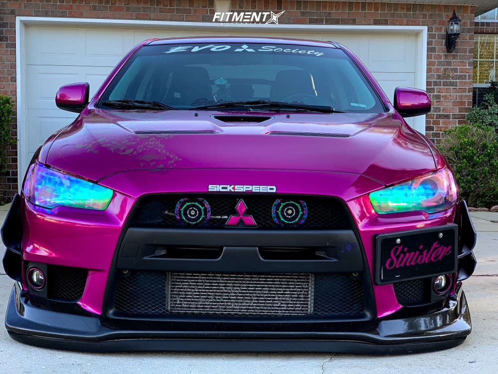 2013 Mitsubishi Lancer Evolution GSR with 18x10 WedsSport Sa-70 and ...