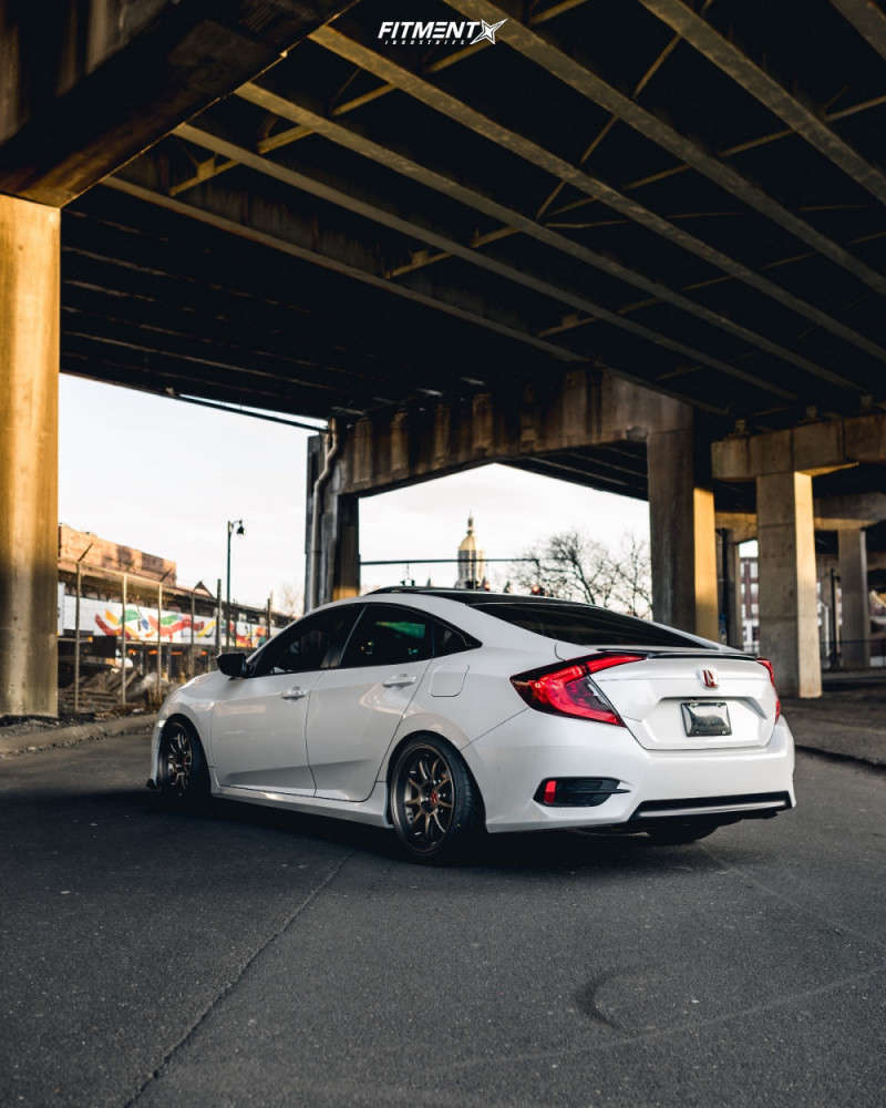 2016 Honda Civic EX with 18x9.5 Work Emotion D9r and Federal 215x40 on ...