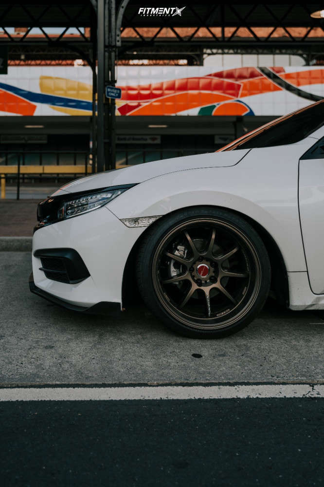 2016 Honda Civic EX with 18x9.5 Work Emotion D9r and Federal 215x40 on ...