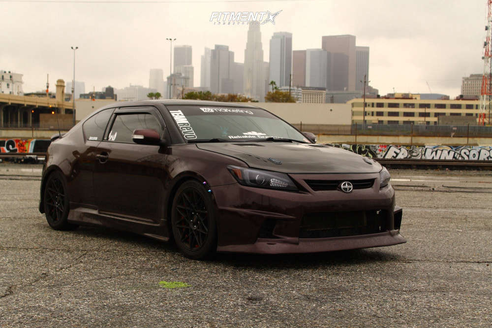 2013 Scion TC Base with 18x8 Ruff R365 and Achilles 245x45 on Coilovers ...